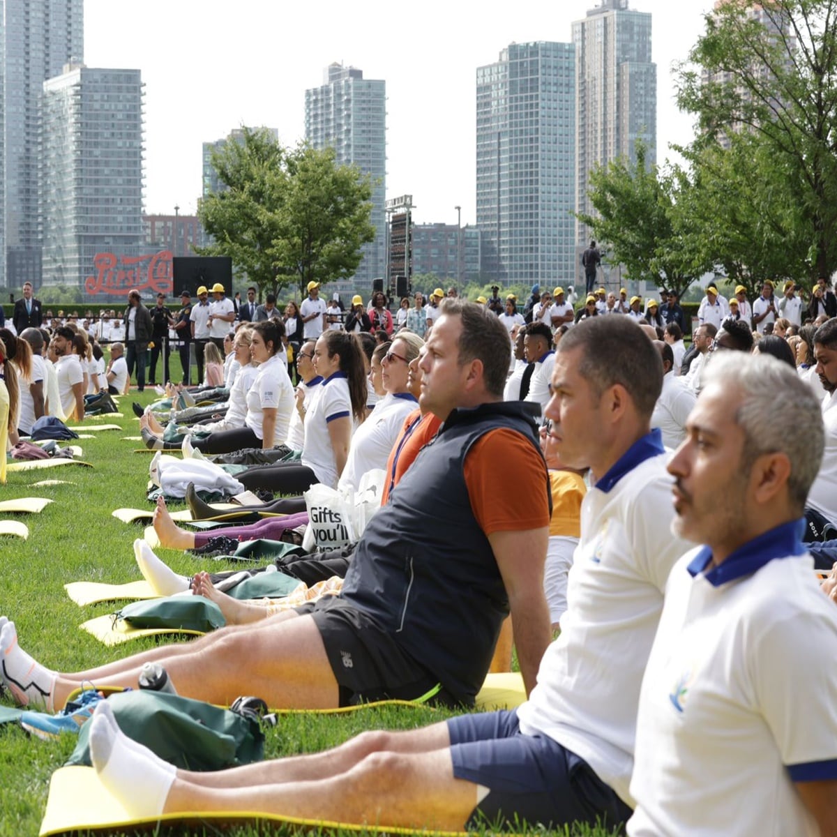 'Namaste': With Yellow Mats, White T-shirts, Hundreds Join PM Modi In ...