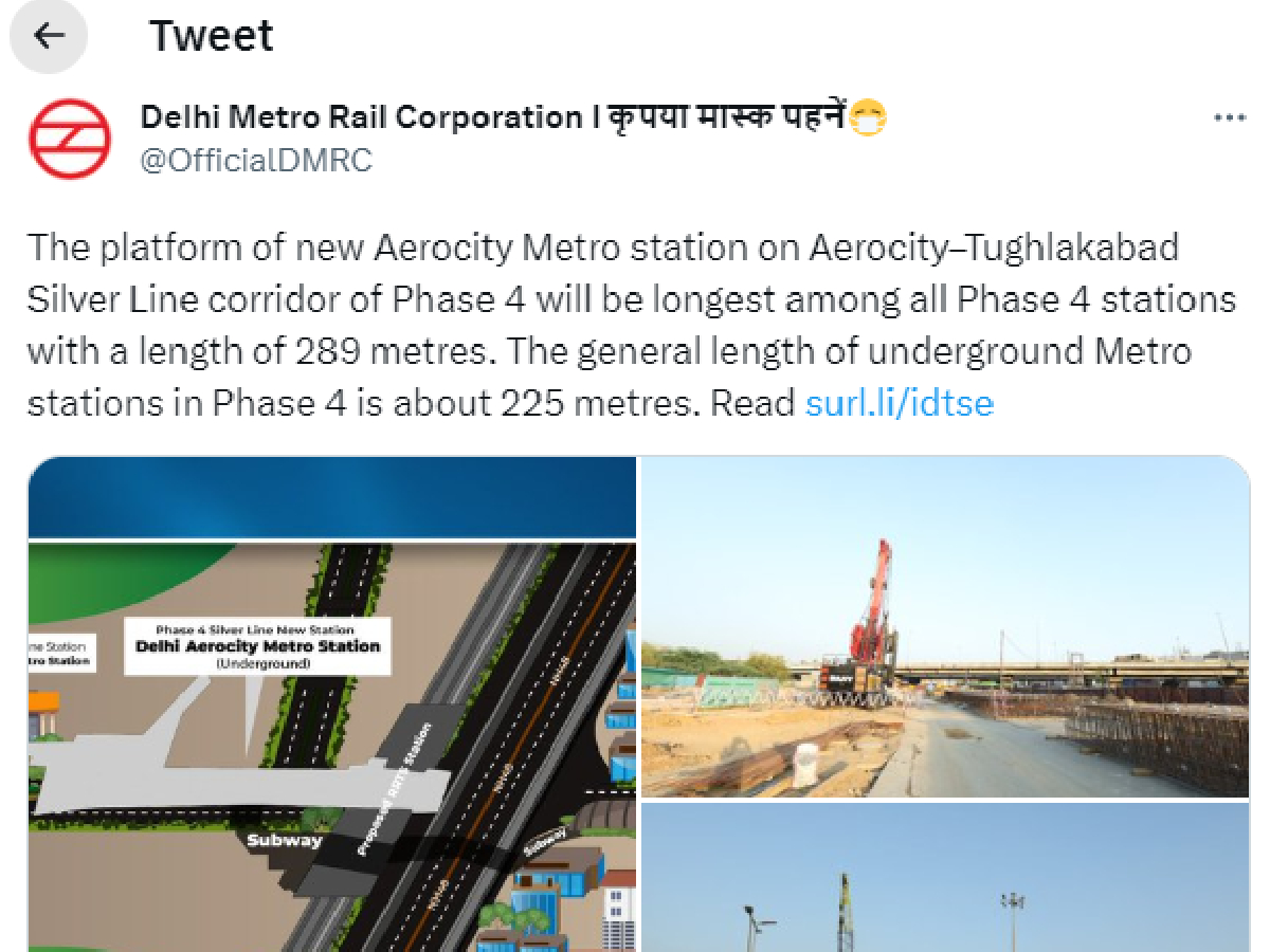 Delh Metro: Aerocity Station to Have Longest Platform, Better ...