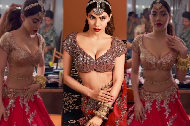 Sexy Nikki Tamboli Turns Up The Heat In A Very Plunging Blouse Hot
