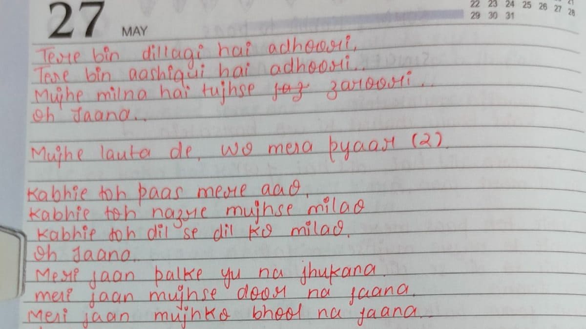 Woman Shares Pic of Diary With Lyrics of Songs Written And 90s Kids Are ...