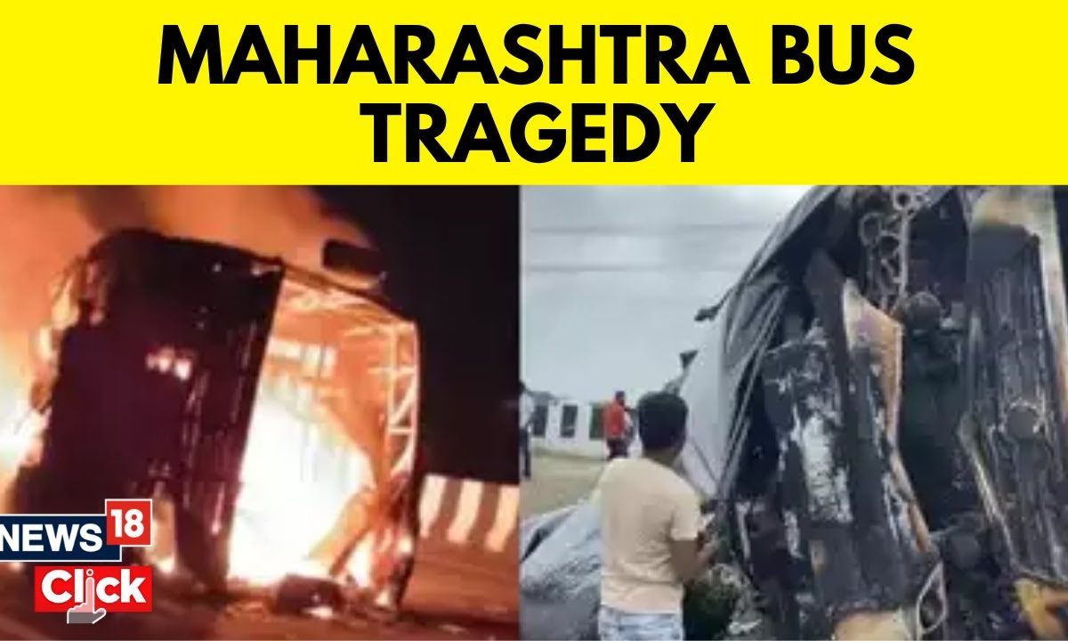 Maharashtra Bus Accident | Bus Catches Fire On Maharashtra Expressway ...