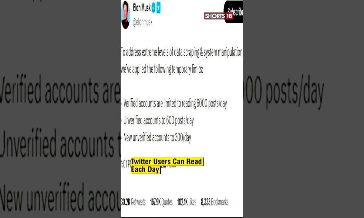 Elon Musk News | Musk Says Twitter Applies Temporary Limit To Address ... Elon Musk News | Musk Says Twitter Applies Temporary Limit To Address ...