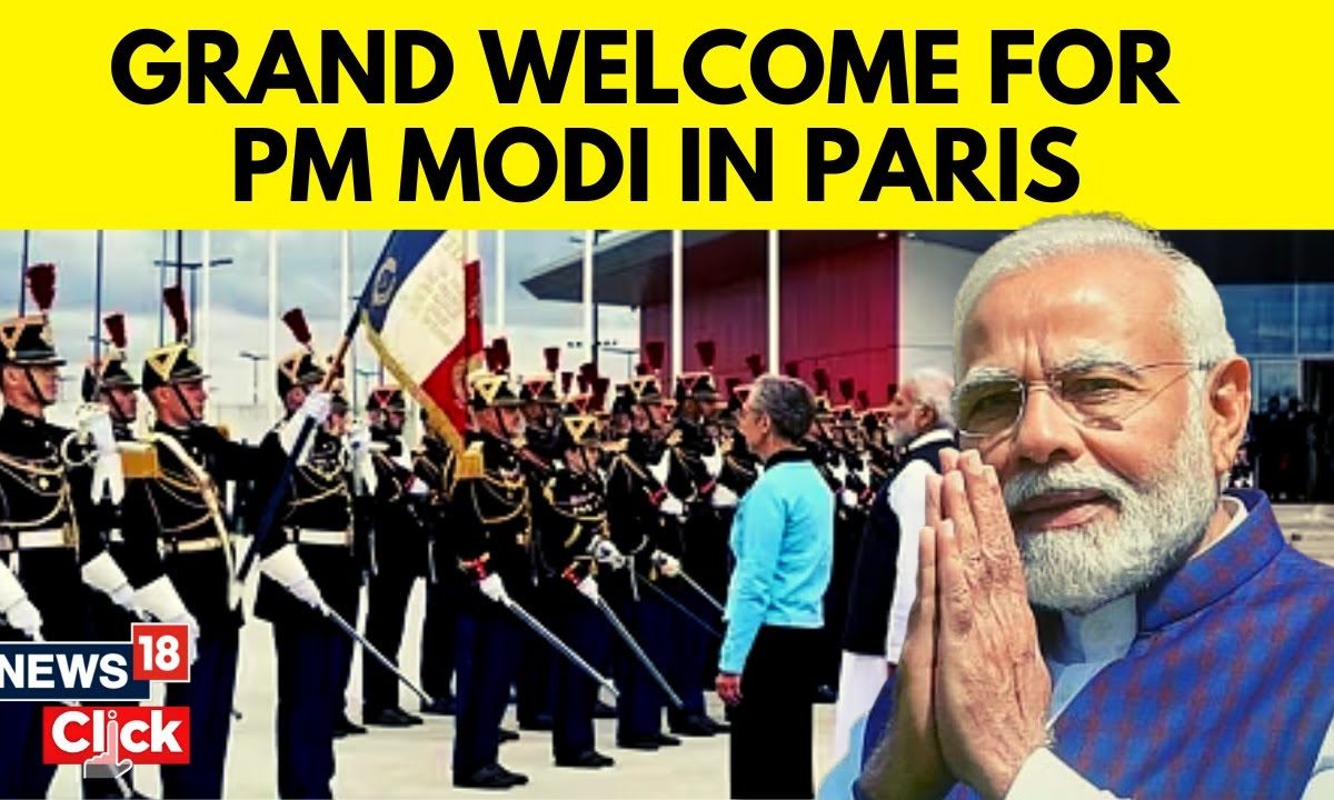 Pm Modi In France Pm Modi Accorded Ceremonial Welcome At Paris