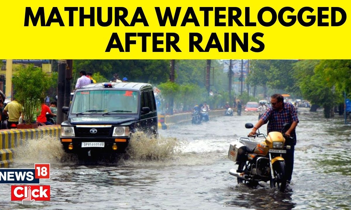 Mathura Rain News | Waterlogged Road In Mathura As Rainfall Intensifies ...
