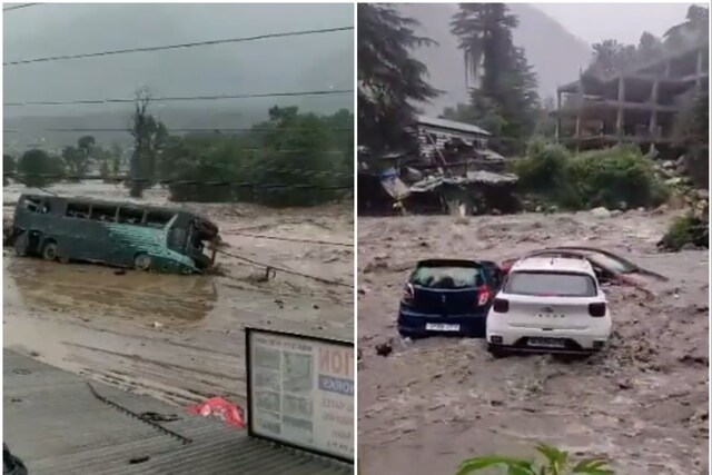 On Cam | Devastating Himachal Rain Unleashes Scary Visuals; Cars, Roads, Bridges Washed Away ...