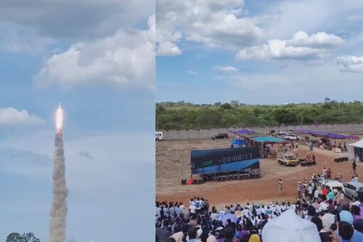 Viral Video: Crowd Erupts Into Cheers As Chandrayaan-3 Launches For The Moon - News18