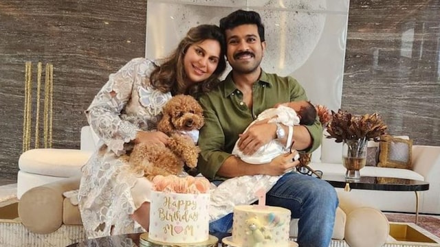 Ram Charan Holds Daughter Klin Kaara, Poses With Wife Upasana In ...