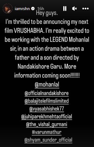 Actor Roshann Meka To Play Mohanlal’s Son In His Upcoming Film ...