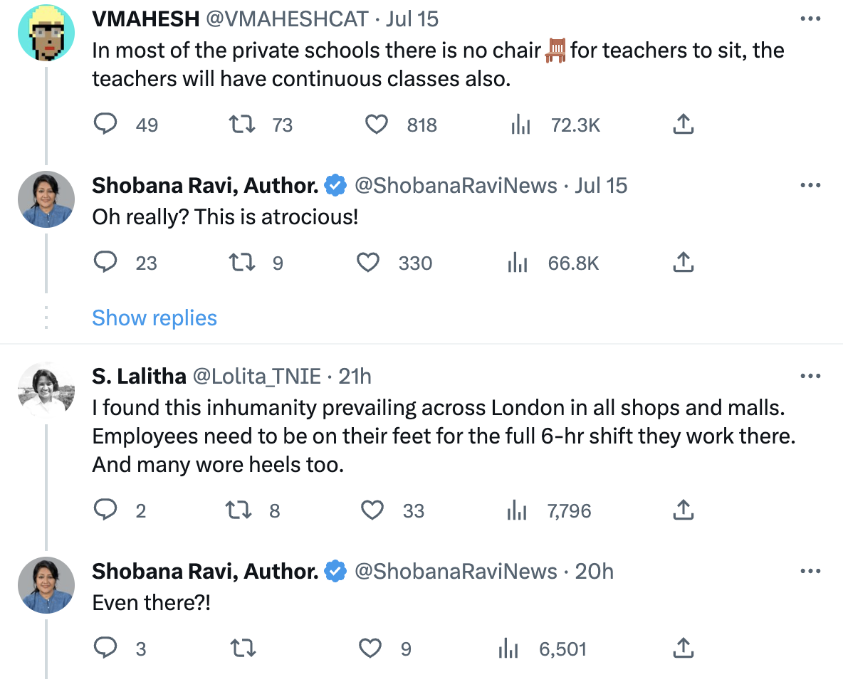 Woman Shares How Workers in Chennai Mall Stand Over 8 Hours During Shift, Raises Concern - News18