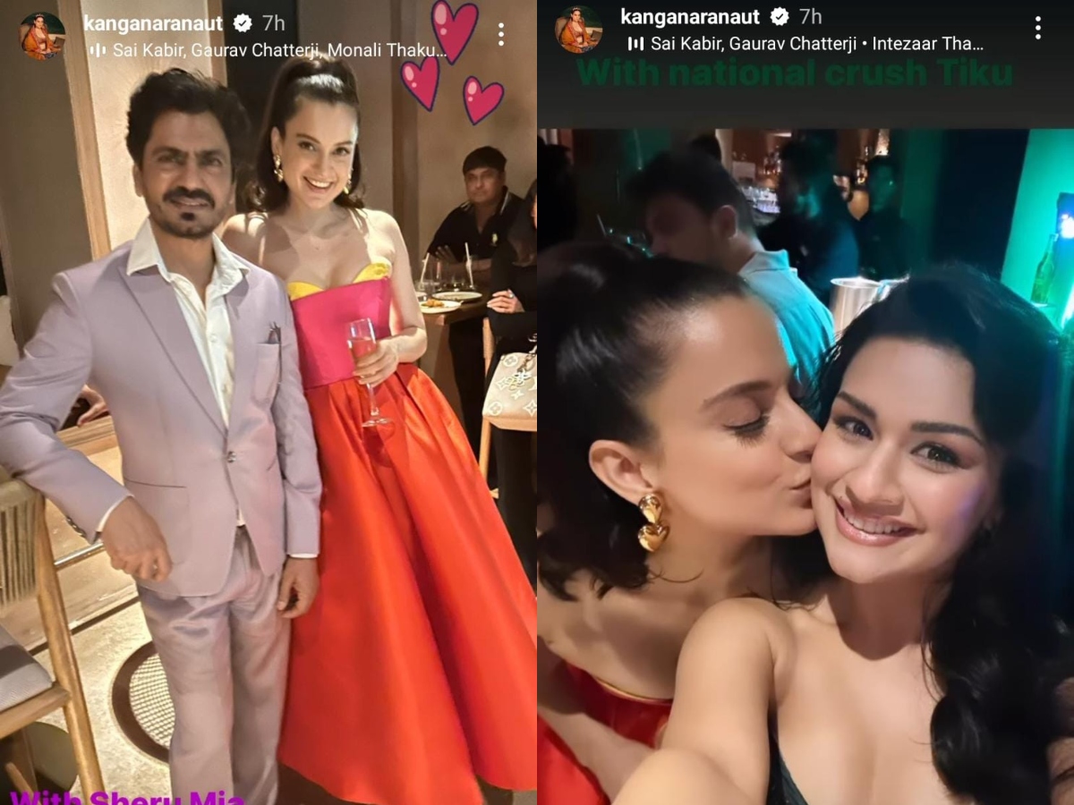 Kangana Ranaut Poses With Nawazuddin Siddiqui Kisses Avneet Kaur At