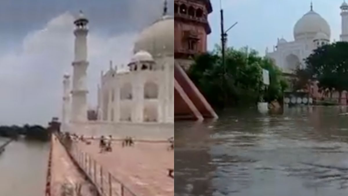 Agra Tourists Share Scary Videos As Yamuna Touches Taj Mahal Walls For ...