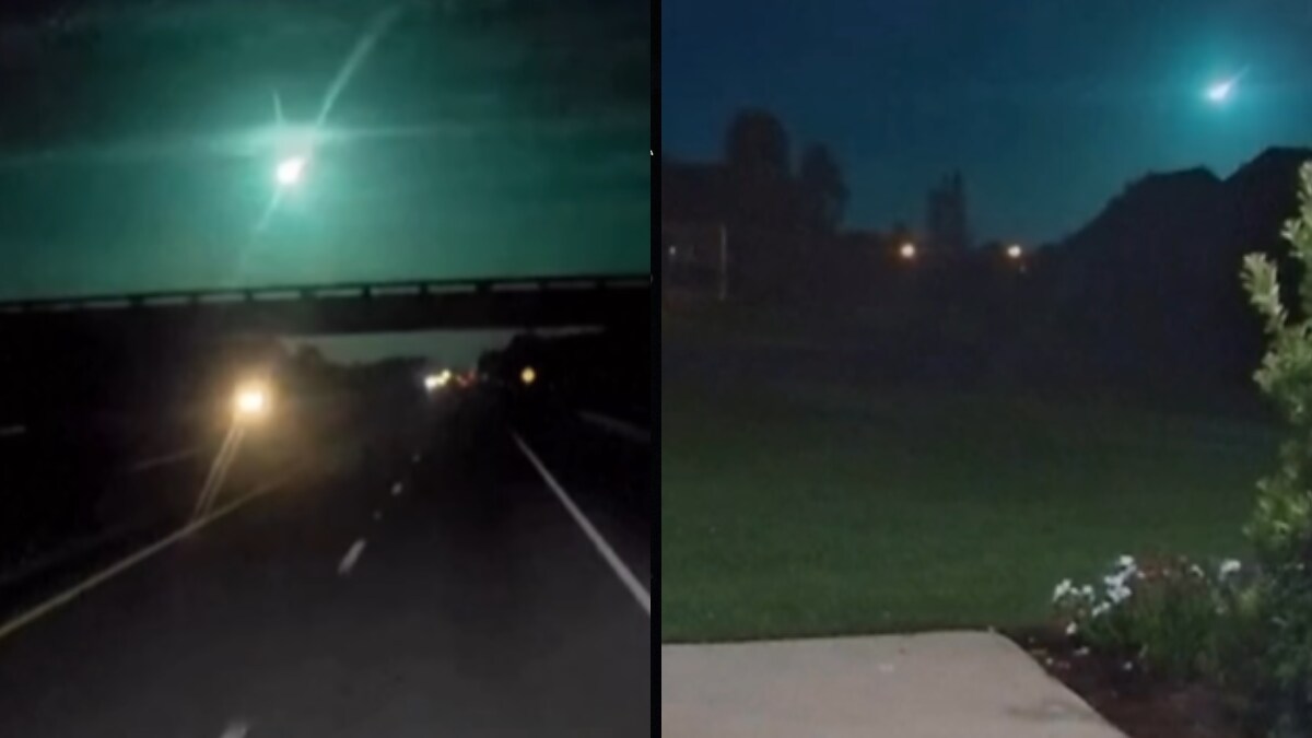 Viral Video Captures Mesmerising Green Meteor Illuminating Night Sky ...