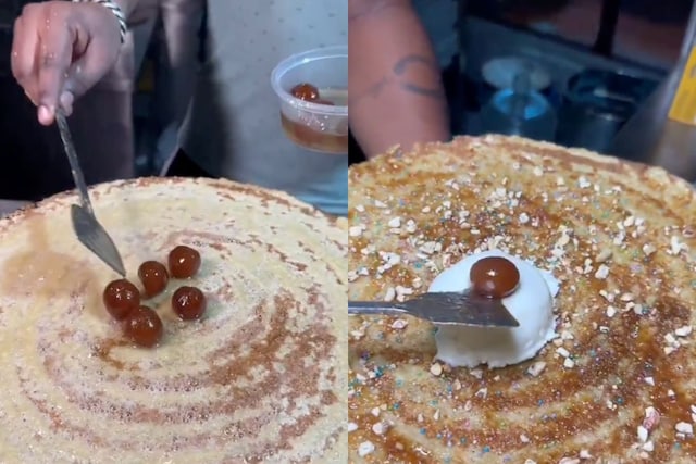 Gulab Jamun Dosa Served With Ice Cream Is The New Bizarre Food Combo ...