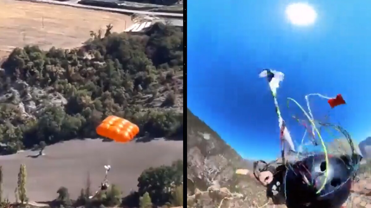 Man’s Parachute Ropes Tangle Moments Before Landing In This Heart ...