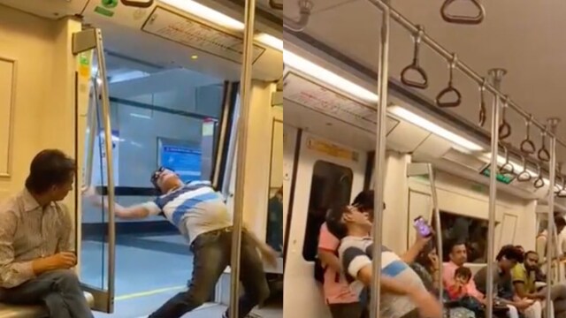 Man Performs Bizarre Stunts in Delhi Metro Leaving People Perplexed ...
