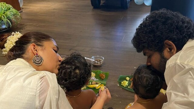 Nayanthara-Vignesh Shivan Hug and Kiss Their Twin Boys As They Celebrate Their First Onam, See ...