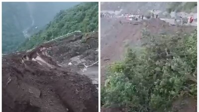 WATCH | 50-Metre Road Stretch Completely Gone After Massive Landslide ...