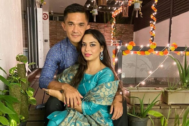 Indian Football Legend Sunil Chhetri, Wife Sonam Bhattacharya Blessed ...