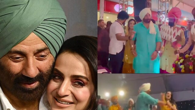 Gadar 2: Ameesha Patel Holds Sunny Deol's Arm As They Wade Through Mob, Dance To Dhols in Delhi ...