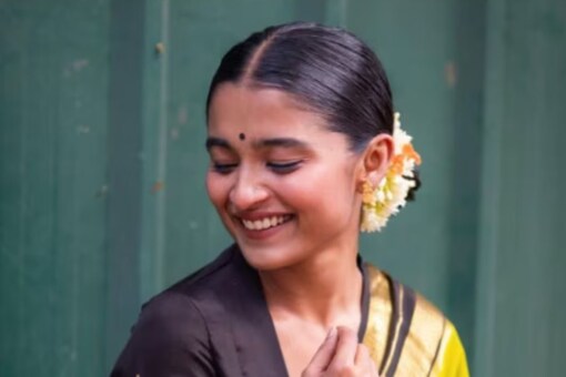 Kannada Actress Chaithra Aces Traditional Look In Yellow Saree At