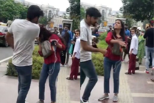Man And Woman Slap Each Other As Aggressive Brawl Breaks Out in Delhi's ...
