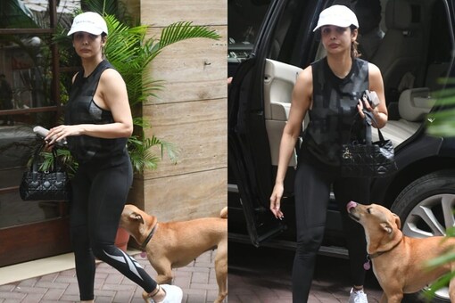Malaika Arora Heads Back From The Gym In Chic Casuals, Pooch Buddy Coco ...