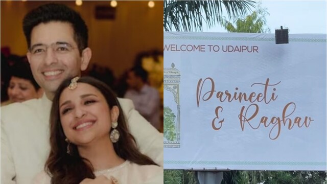 Hoarding For Parineeti Chopra, Raghav Chadha Wedding At Udaipur Airport ...