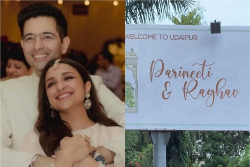 Hoarding For Parineeti Chopra, Raghav Chadha Wedding At Udaipur Airport ...