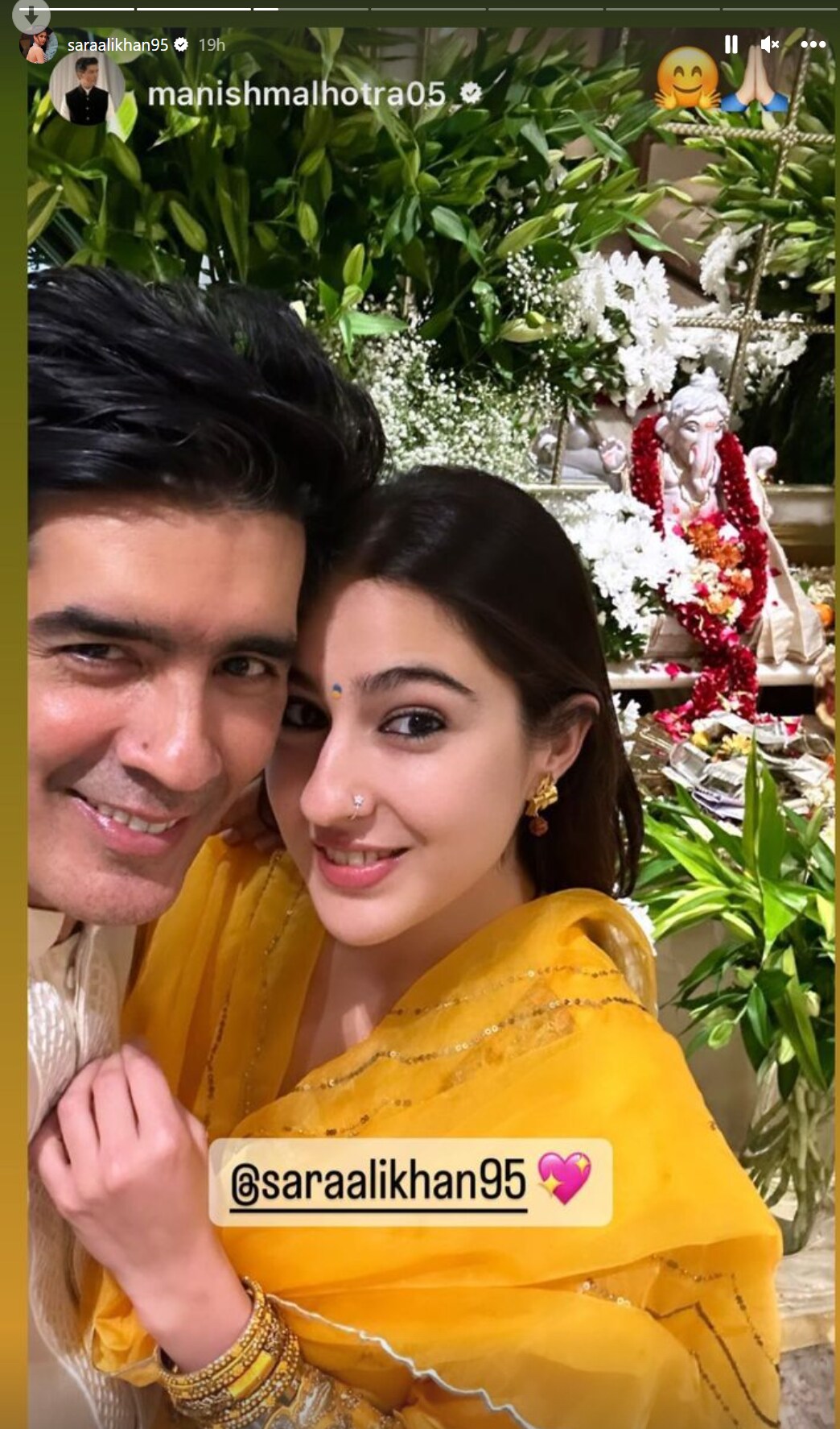 Ganesh Chaturthi 2023: Sara Ali Khan Welcomes Lord Ganesha At Her Home | Movies News - News18