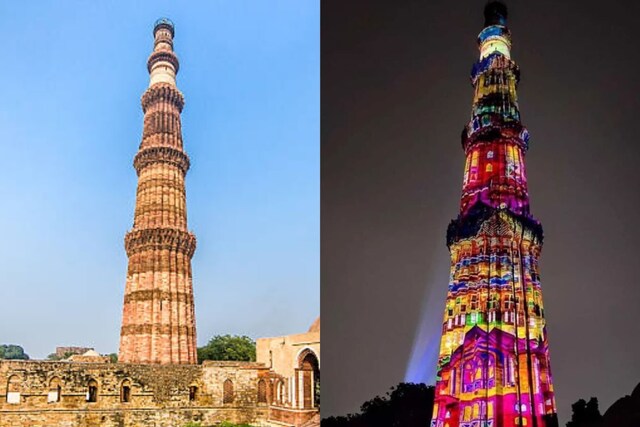 Qutub Minar Lit Up For G20 Summit: Viral Pic Showing Quirky Aesthetics ...