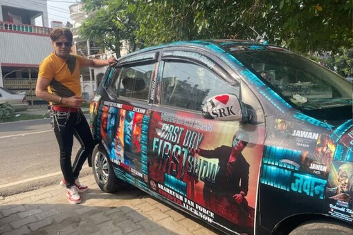 Shah Rukh Khan's Lucknow Fan Wraps Entire Car With Jawan Posters Ahead ...