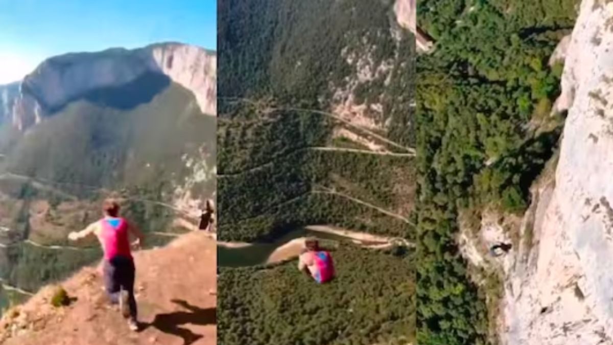 Watch: Man Jumps Off Cliff, Somersaults Mid-air And Flips His Body ...