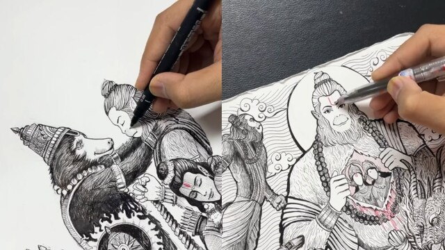 Artist Shows Life Story Of Lord Hanuman In 40 Doodles; 'Shandaar' Says ...