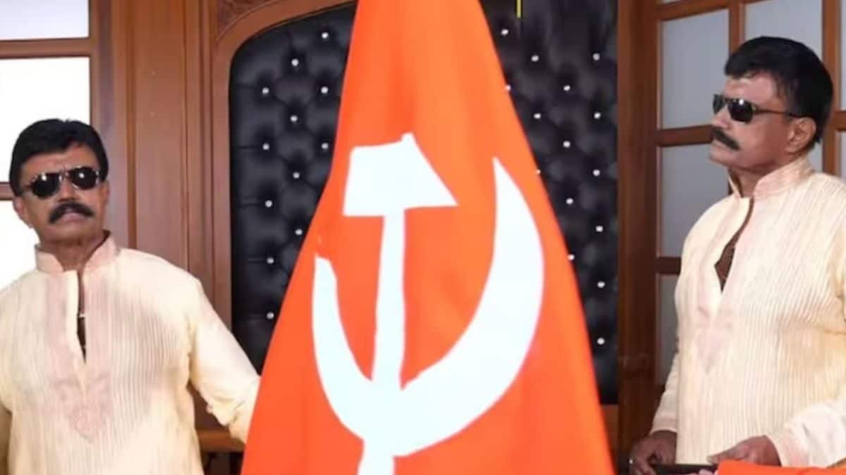 Actor Bheeman Flaunts A CPM Flag At His Film’s Promotional Event ...