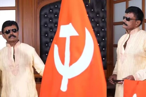 Actor Bheeman Flaunts A CPM Flag At His Film’s Promotional Event - News18