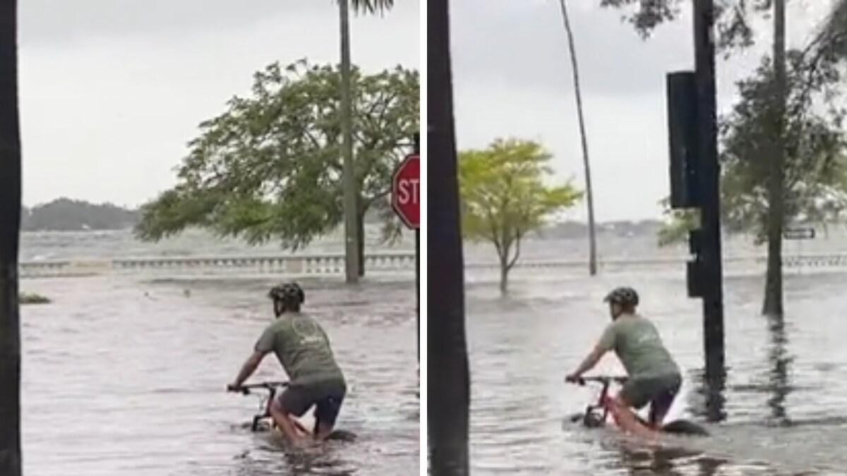 When Even A Hurricane Could Not Stop This Man From Going For Cycling ...