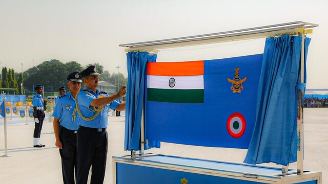 Indian Air Force Day: IAF Unveils New Ensign, Woman Officer Leads ...