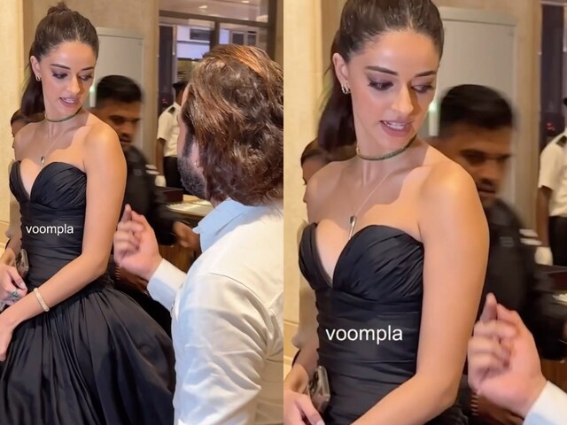 Ananya Panday Looks Visibly Uncomfortable As Male Fan Touches Her ...