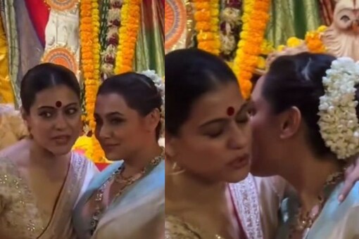 Cousins Rani Mukerji And Kajol Hug, Kiss Each Other As They Partake In ...