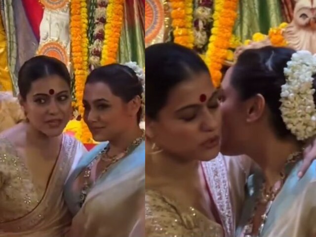 Cousins Rani Mukerji And Kajol Hug, Kiss Each Other As They Partake In ...