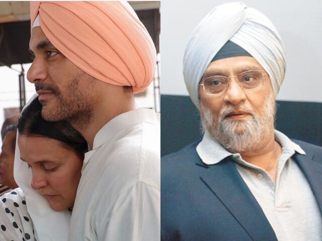 Bishan Singh Bedi Funeral: Heartbroken Neha Dhupia Hugs Angad Bedi As ...