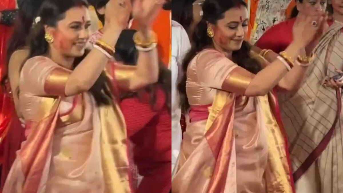 Rani Mukerji Revels In Sindoor Khela, Dances To Beats Of Dhaak On ...