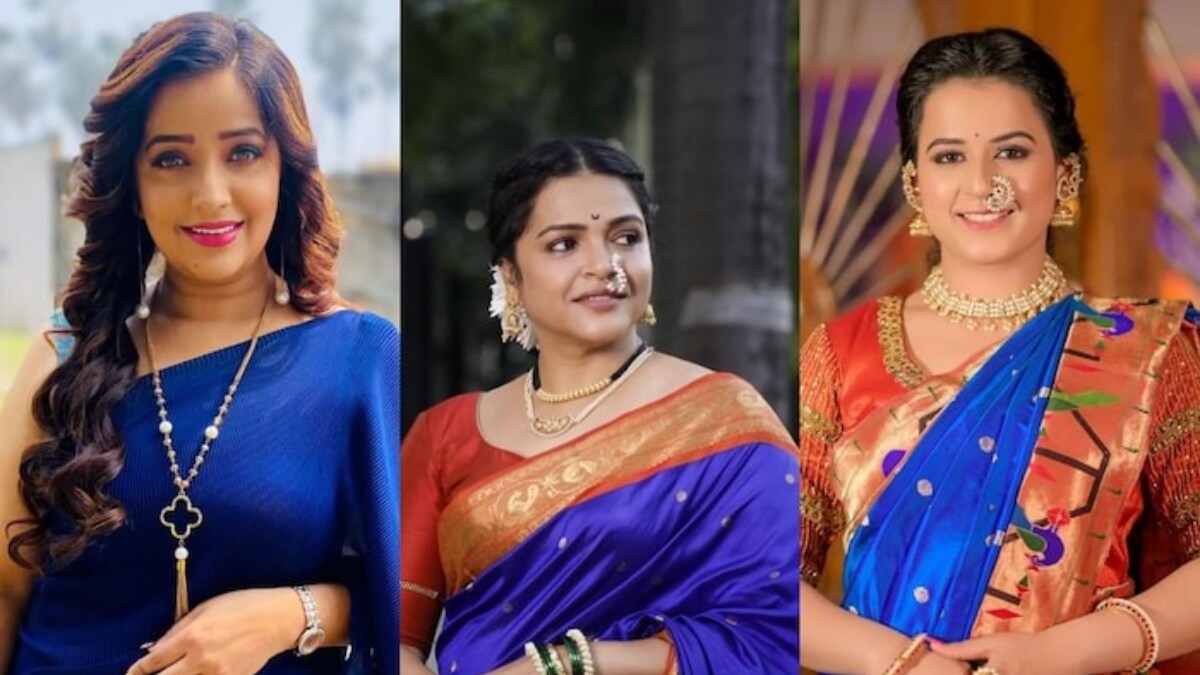 Navratri Ready! These Marathi Actresses, In Blue Sarees, Will Take Your ...