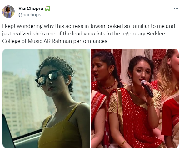 'Jawan' Actress Over the Moon As Internet Uncovers Her Singing Days ...