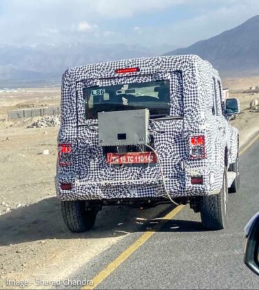 Upcoming Mahindra Thar 5-Door Spied With G-Wagon Style LED Headlight ...