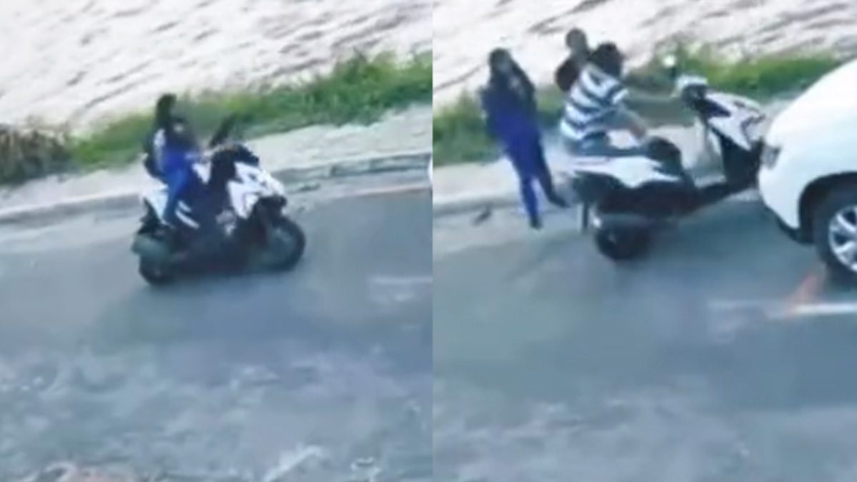 Man Trying To Help Women With Scooter Takes It With Him In The Lake ...