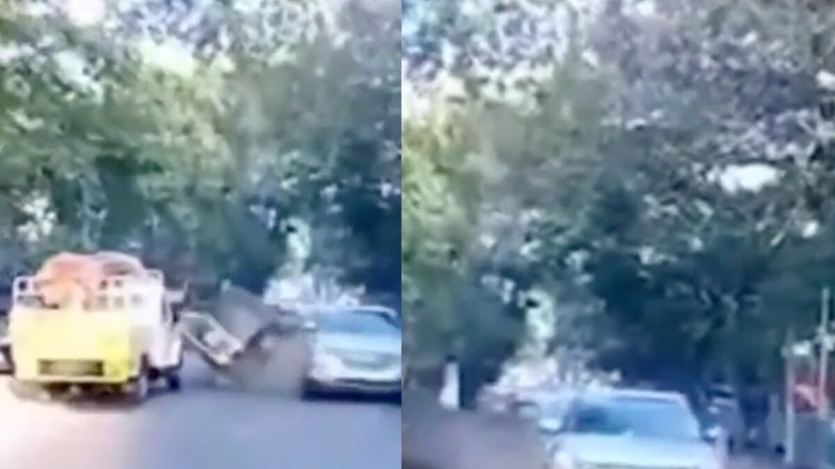 Dash Cam Footage Shows Two Cars Colliding Into Each Other Due to High ...