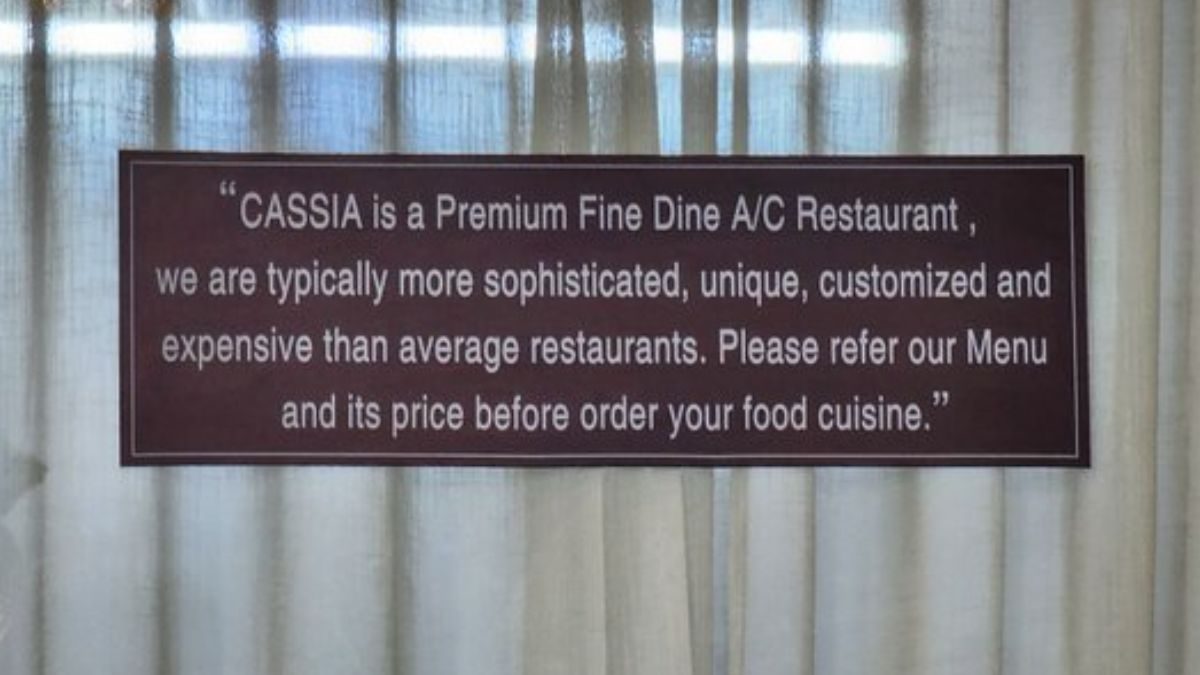 This 'Fine-dine' Restaurant's Rude Notice to Customers Comes With ...