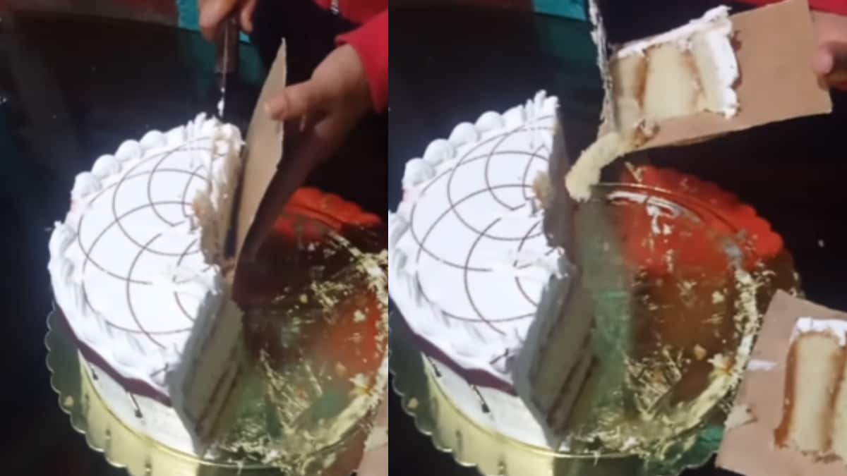 Video Of Man Cutting Birthday Cake Into Thin Slices Is Too Hilarious To ...