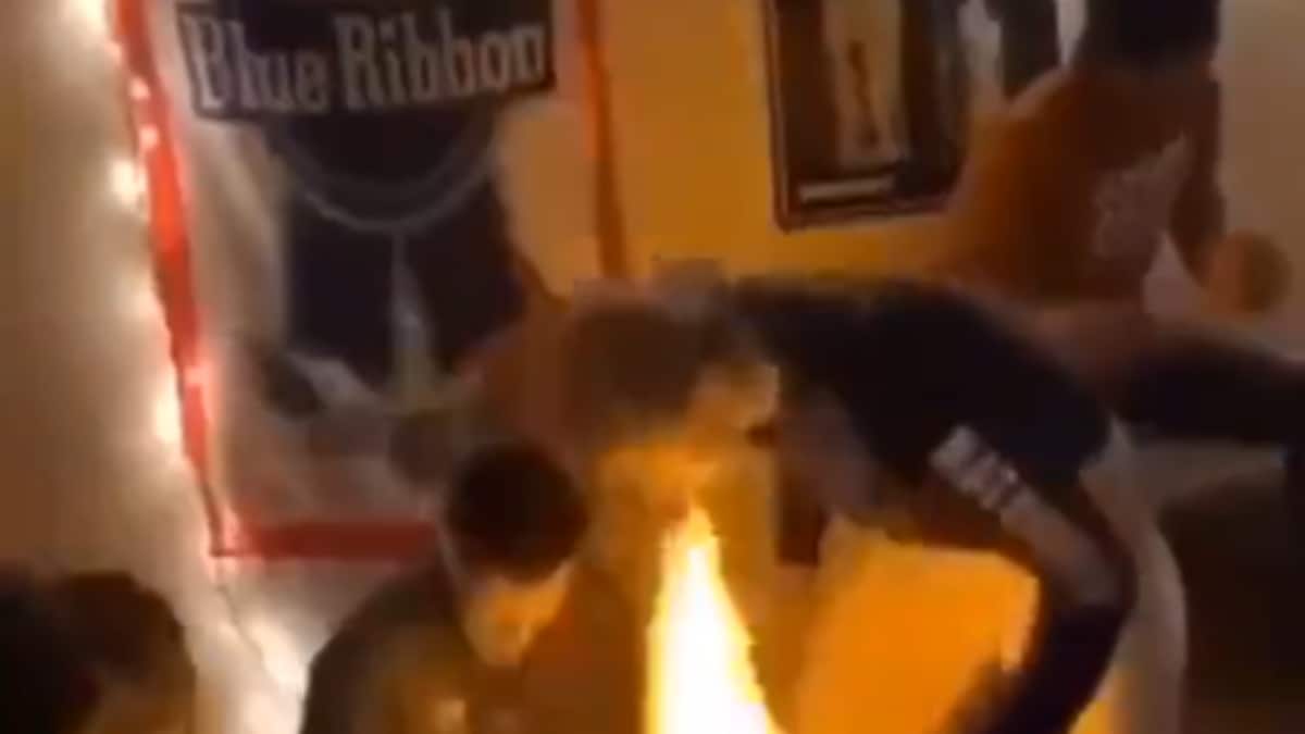 Man Spits Fire Like Dragon After Flaming Shot Stunt Goes Wrong | Viral ...